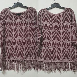 Relativity | Sweaters | Relativity Chevron Design Fringe Sweater | Poshmark